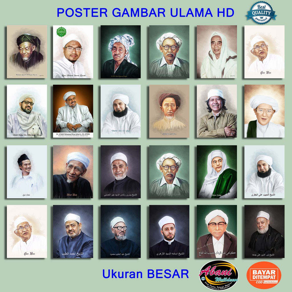Jual GRITS Abani Walldecor Poster Ulama Dan Habib Walldecor Hiasan ...