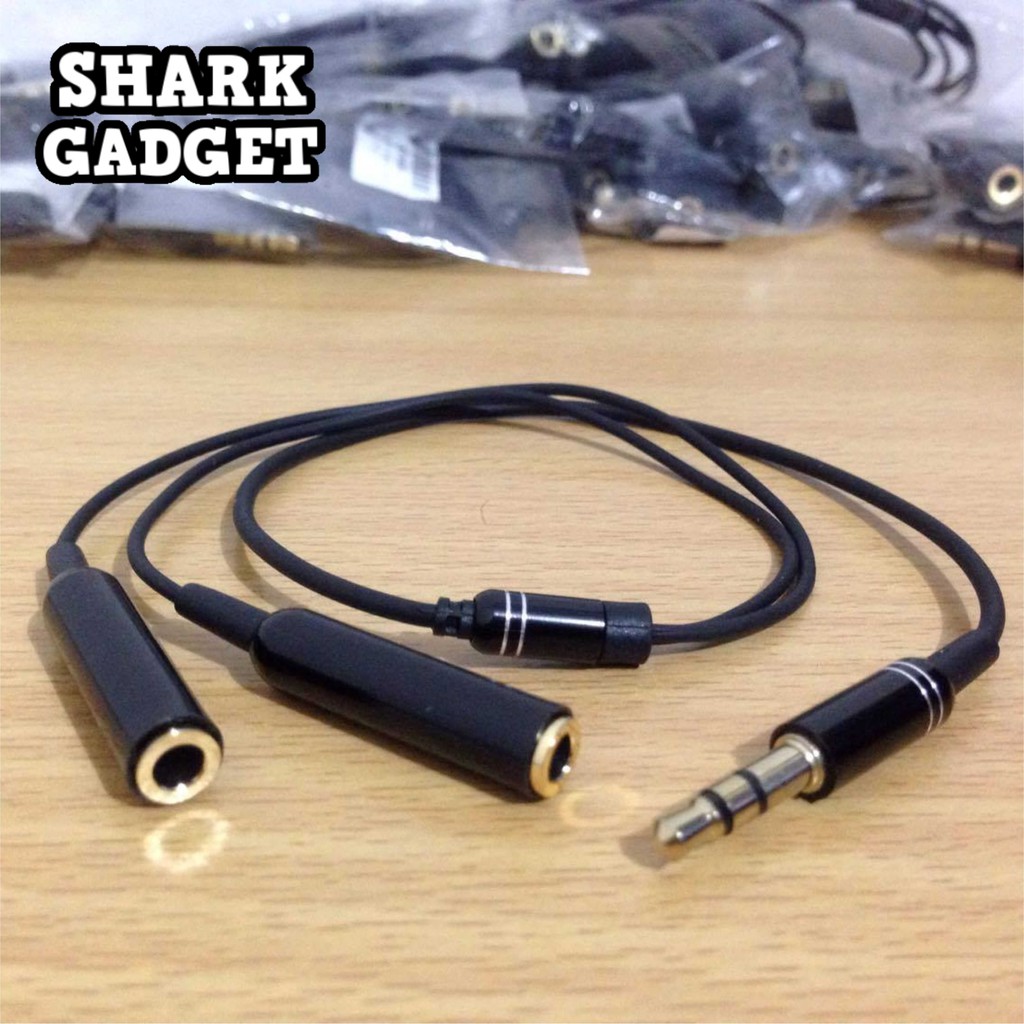 Jual Audio Splitter Jack 3.5mm male to dual female 2in1 Kabel Audio ...