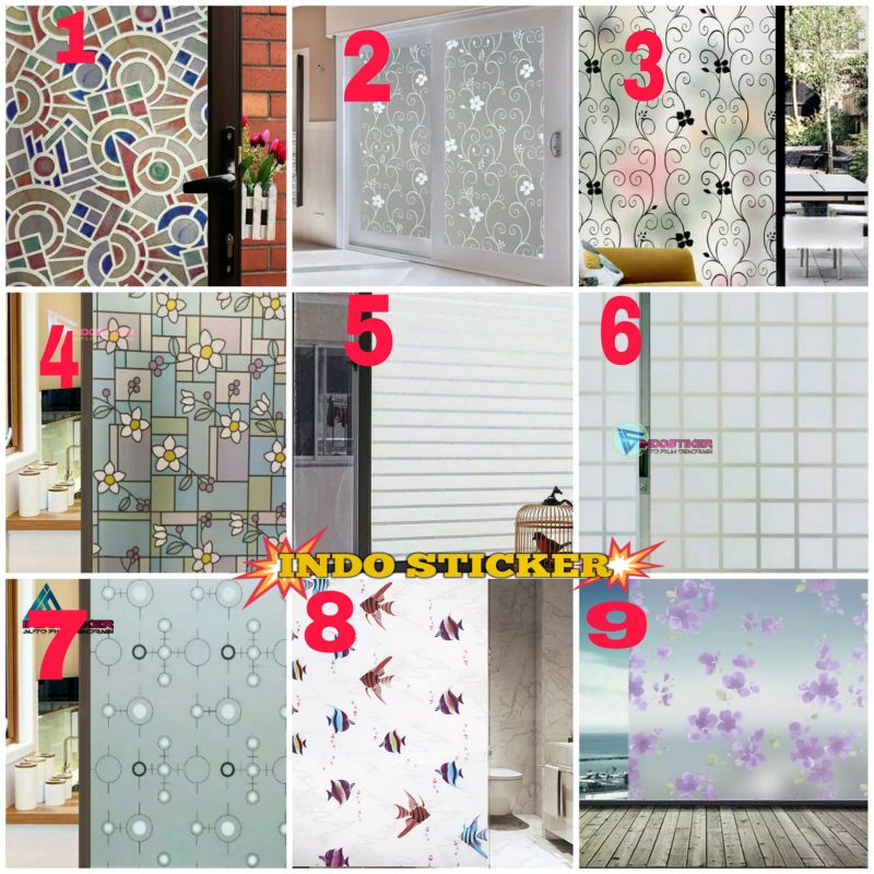 Jual stiker kaca motif sticker jendela rumah gedung ruko bunga kotak ...