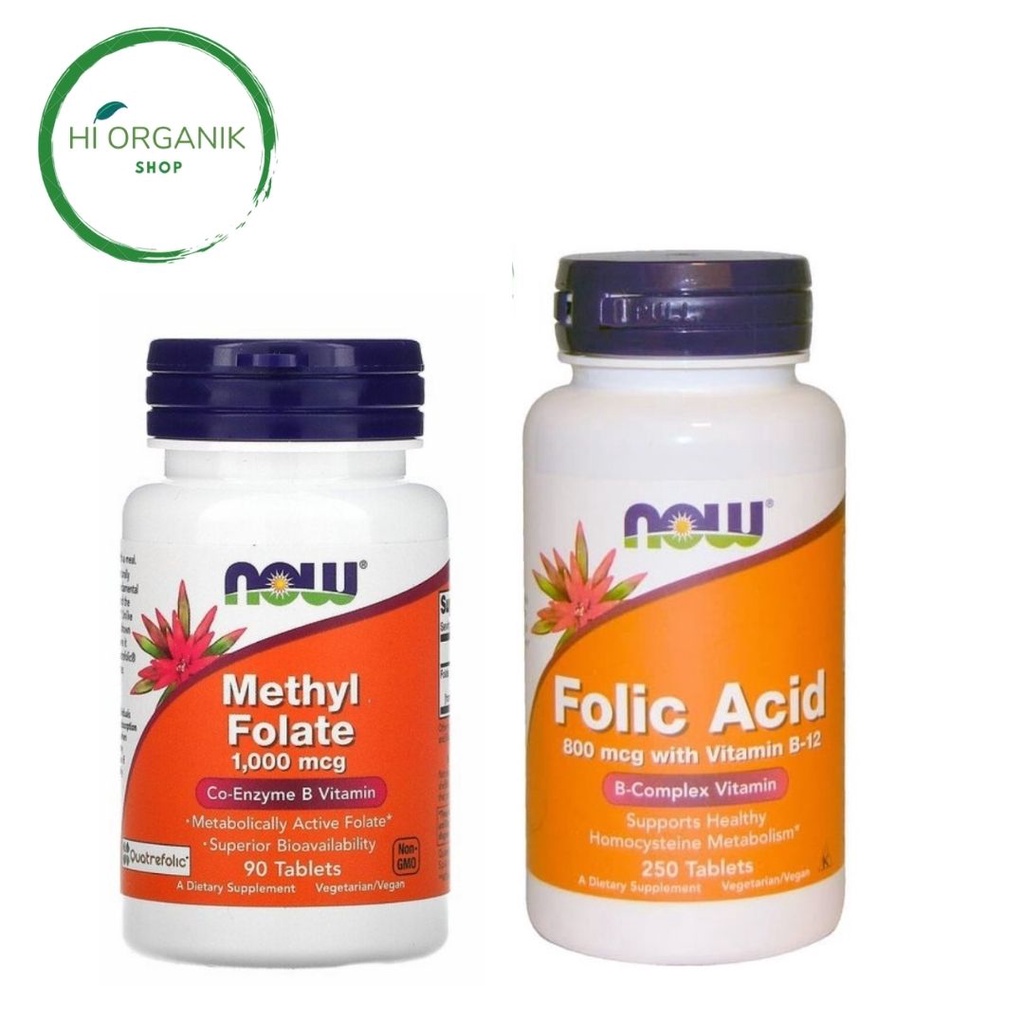 Jual Now Foods Folic Acid with Vitamin B12 800 Mcg 250 Tablets / Asam ...