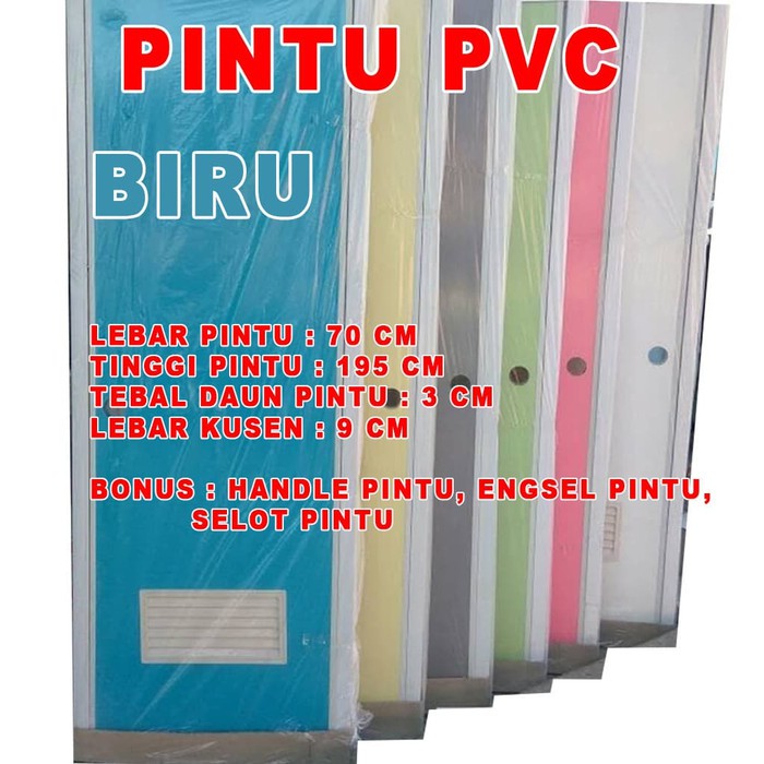 Jual Solusi PINTU KAMAR MANDI PVC "WARNA BIRU" + KUSEN PINTU ...