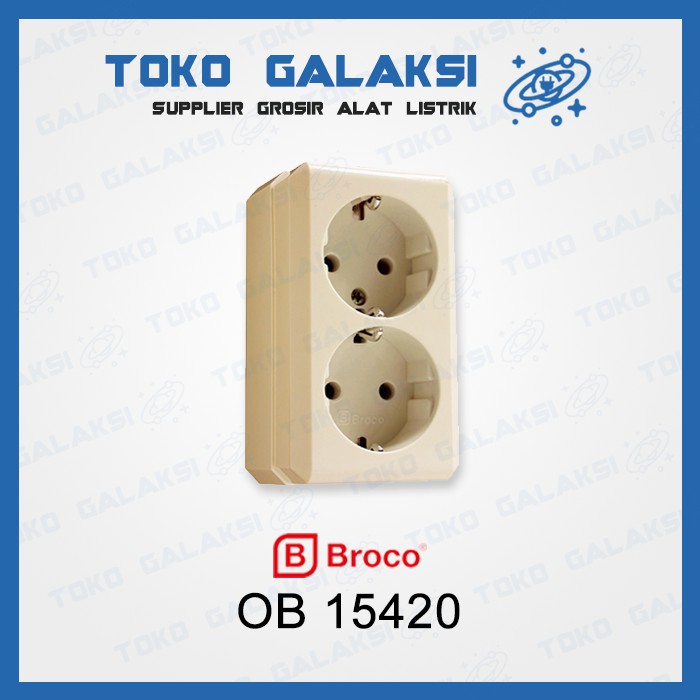 Jual Broco 15420 Double Stop Kontak Arde Outbow Cream | Shopee Indonesia