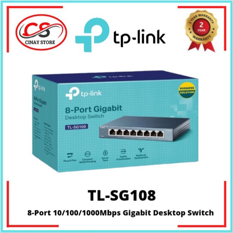 Jual TP-Link TL-SG108 Metal Case Gigabit 8-port Desktop Switch | Shopee Indonesia