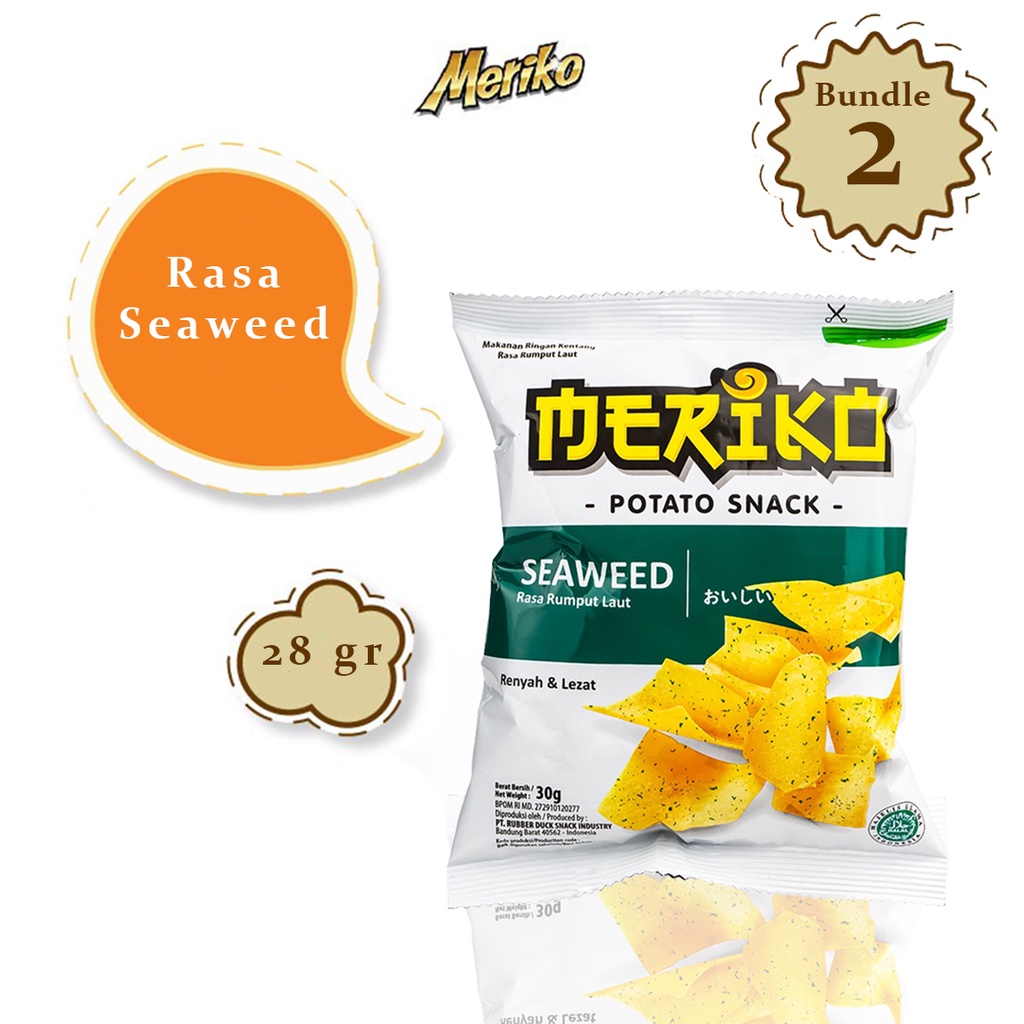 Jual Meriko Snack Potato Rasa Rumput laut 30gr 2 pcs Cemilan Renyah dan ...