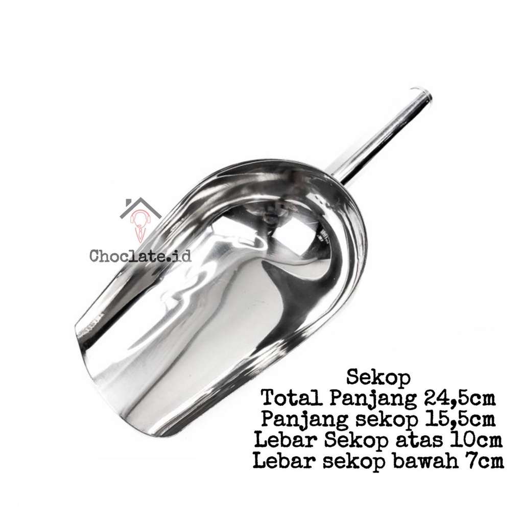 Jual Sendok Sekop Skop Es Batu Serok Tepung Stainless Steel Ice Cube ...