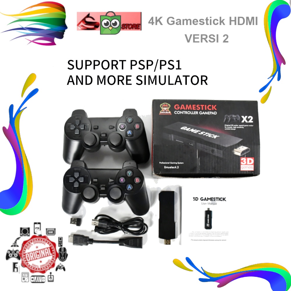 Jual Games Stick 4K Gen 2 HDMI TV RETRO Video Game Console wireless ...