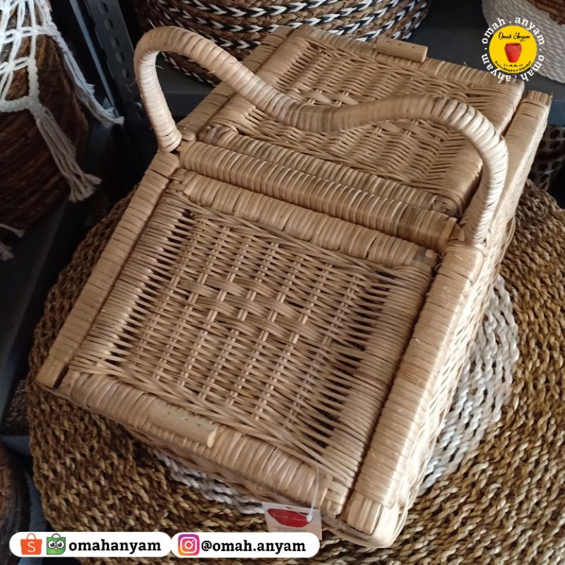 Jual keranjang piknik rotan | keranjang piknik kotak rotan anyam ...