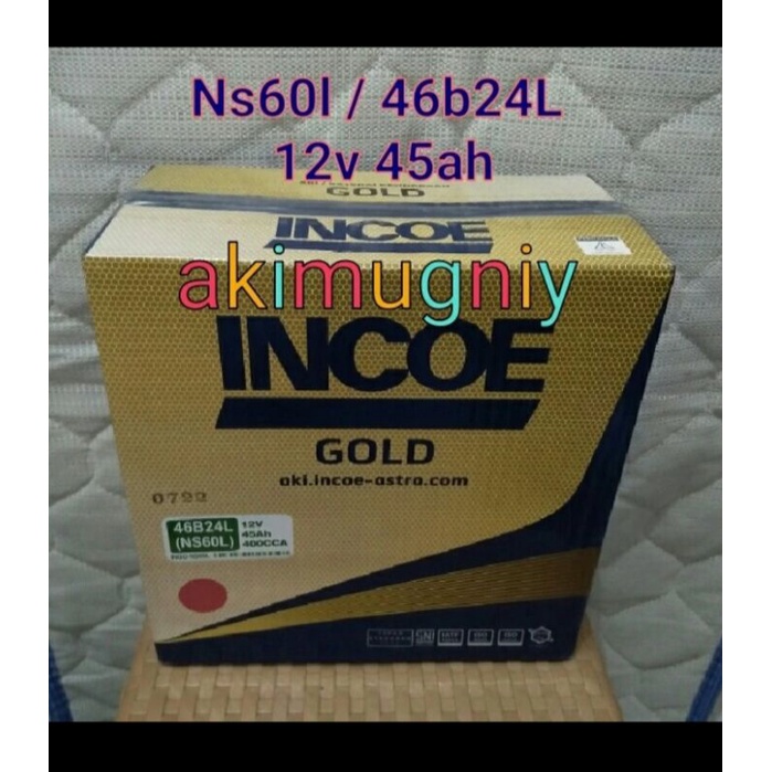 Jual aki ns60l incoe gold hybrid basah 12v 45ah livina evalia march ...