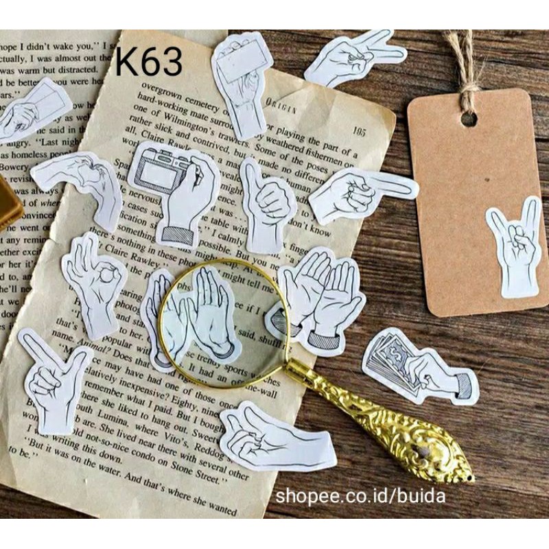 Jual Label Stiker Sticker Hand Sign Language K63 bahasa isyarat tangan ...