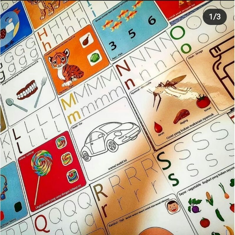 Jual PRE KINDERGARDEN WIPE AND CLEAN WORKSHEET ABC 123 ALPHABET PAUD ...