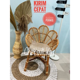 Jual kursi aesthetic lucu/kursi teras kembang rotan lucu/kursi rotan ...