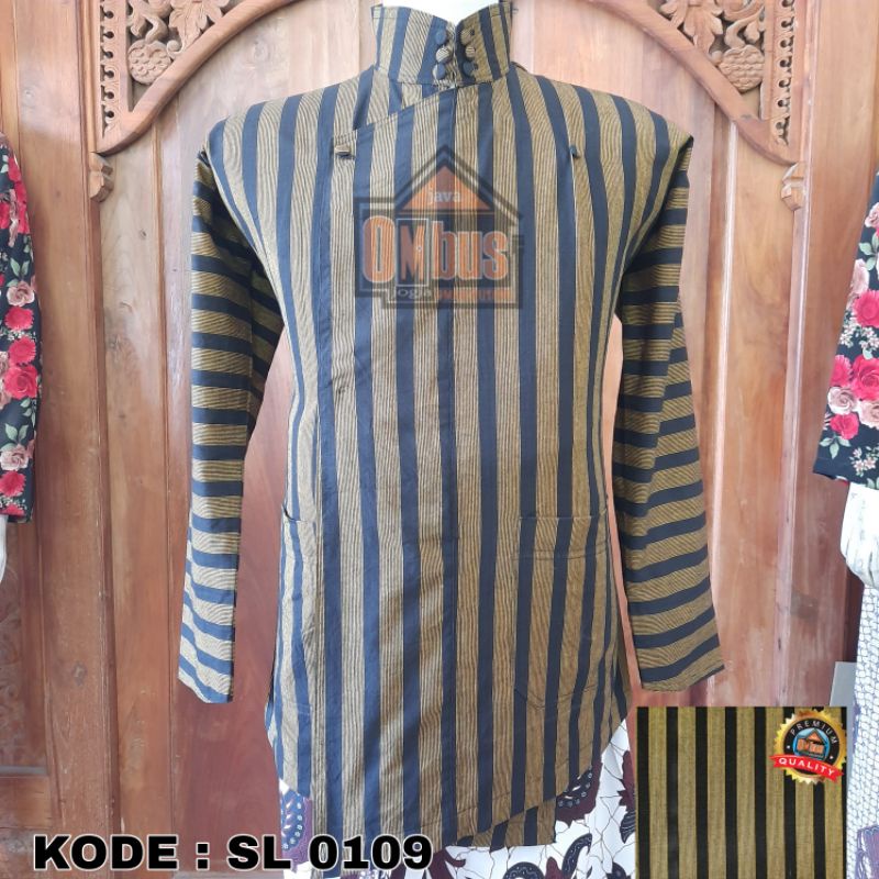 Jual Surjan Lurik Tenun Alusan Grade A Kode SL 0109 | baju jawa | baju lurik | Java Ombus ...