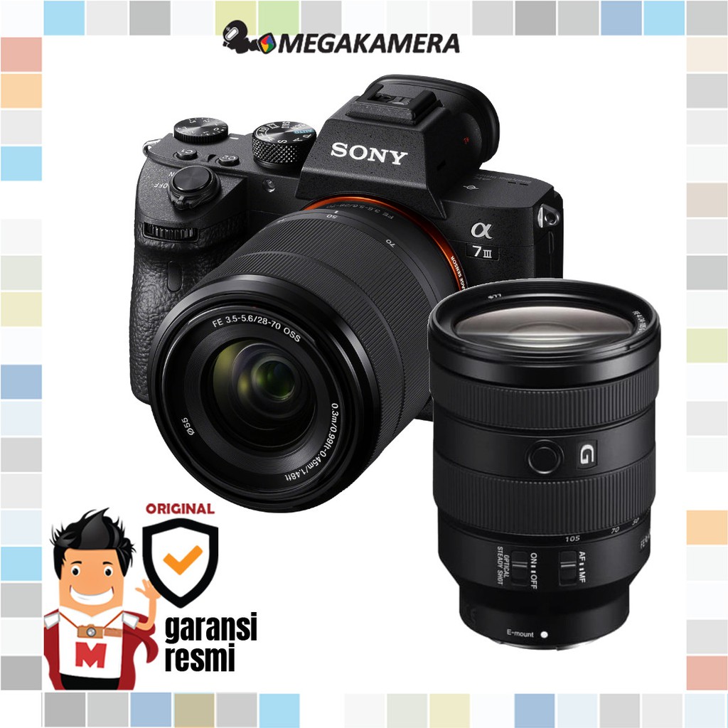 Kamera Mirrorless Sony Alpha 7III kit 28-70mm + PWP lensa 24-105G Mark3 ...