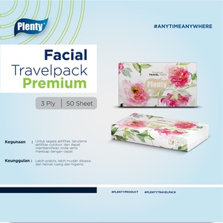 Jual Plenty Facial Tissue Premium Travel Pack 50 Sheets - 3 Ply | Shopee Indonesia
