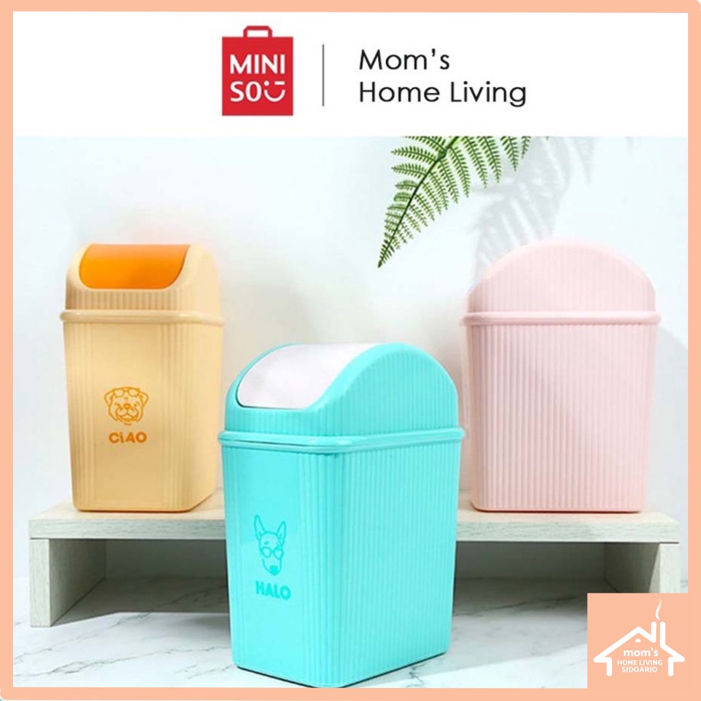 Jual MINISO Tong Sampah Meja Kecil Mini Waste Bin Trash Bin Kapsul ...