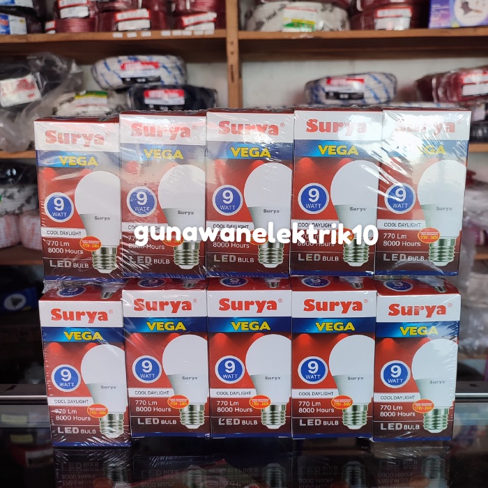 Jual PAKET 10 PCS SURYA VEGA 9 WATT, LED SURYA VEGA 9W, LAMPU LED | Shopee Indonesia
