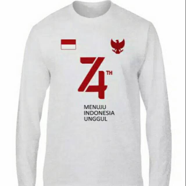 Jual BAJU HUT RI 74 KAOS LENGAN PANJANG PUTIH DIRGAHAYU INDONESIA MERDEKA GARUDA PANITIA HUT RI ...