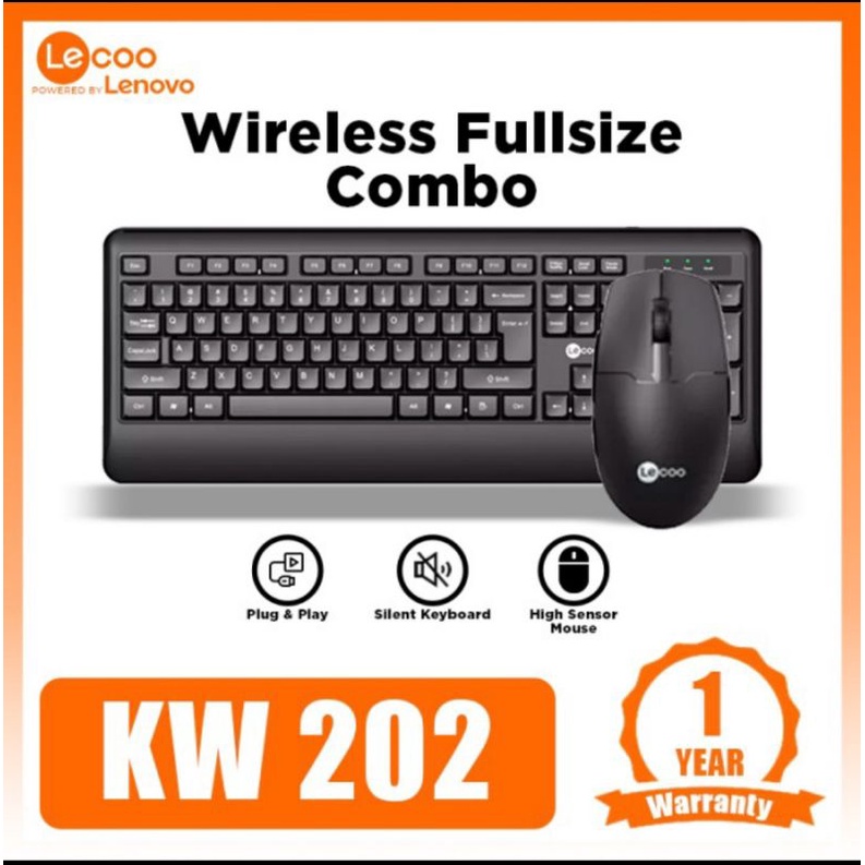 Jual Lecoo by Lenovo KW202 Combo Wireless Mouse & Keyboard | Shopee ...