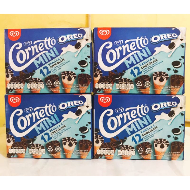 Jual Cornetto mini Oreo 1box isi 12 | Shopee Indonesia