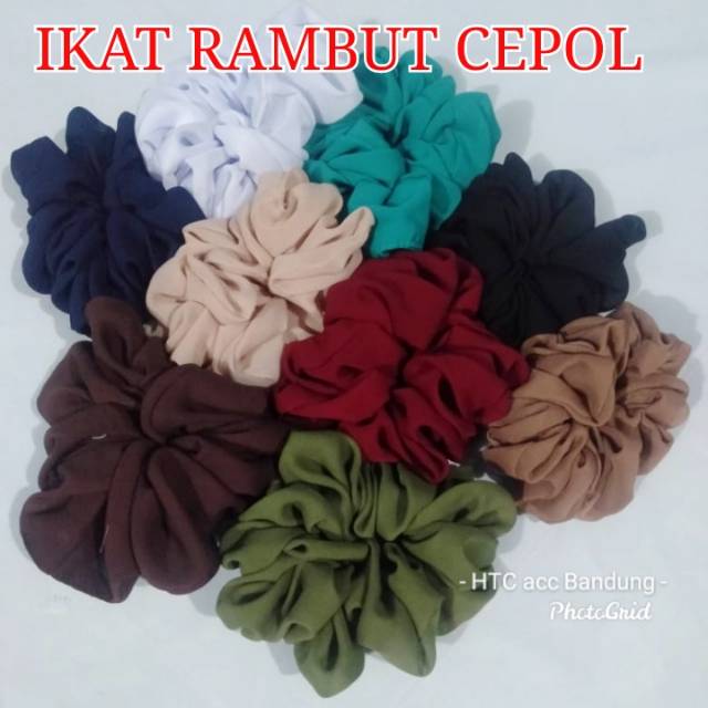 Ikat rambut Cepol hijab Scrunchie Jumbo | Shopee Indonesia