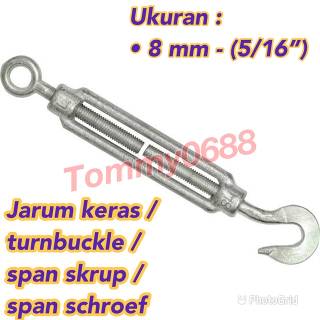 Jual JARUM KERAS M8 SPAN SKRUP 8 MM TURNBUCKLE 5/16" SPAN SCHROEF BESI ...