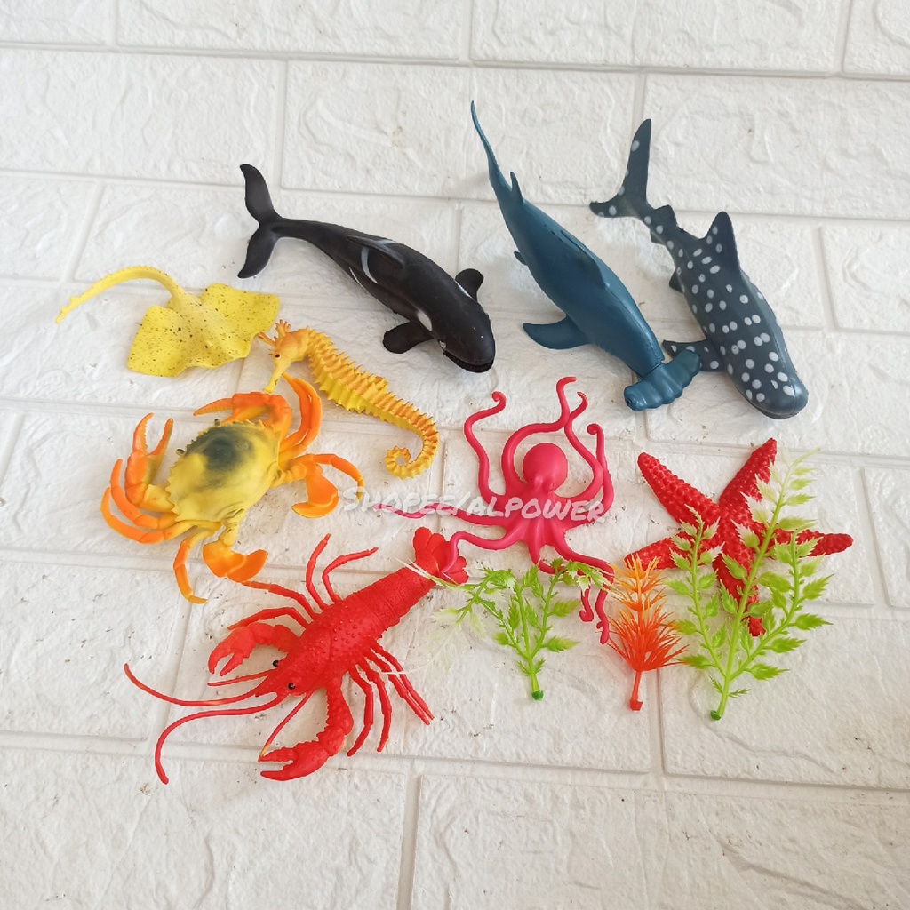 Jual Mainan Hewan Laut Karet Sea World Ikan Ocean Paus Lumba Kepiting ...
