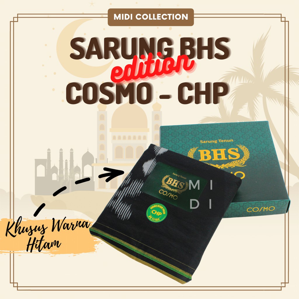 Jual Sarung BHS Edisi COSMO - COSMO HITAM POLOS/CHP (Free Paper Bag ...