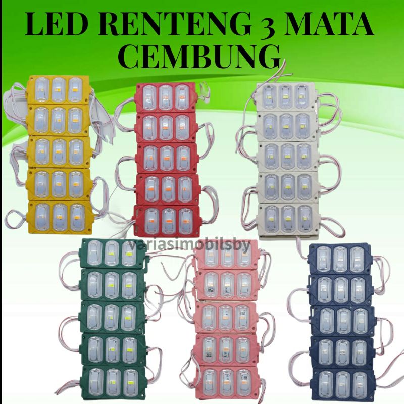 Jual Lampu LED 3 Mata Terang 12 Volt 24 Volt / LED Variasi Mobil Truk ...