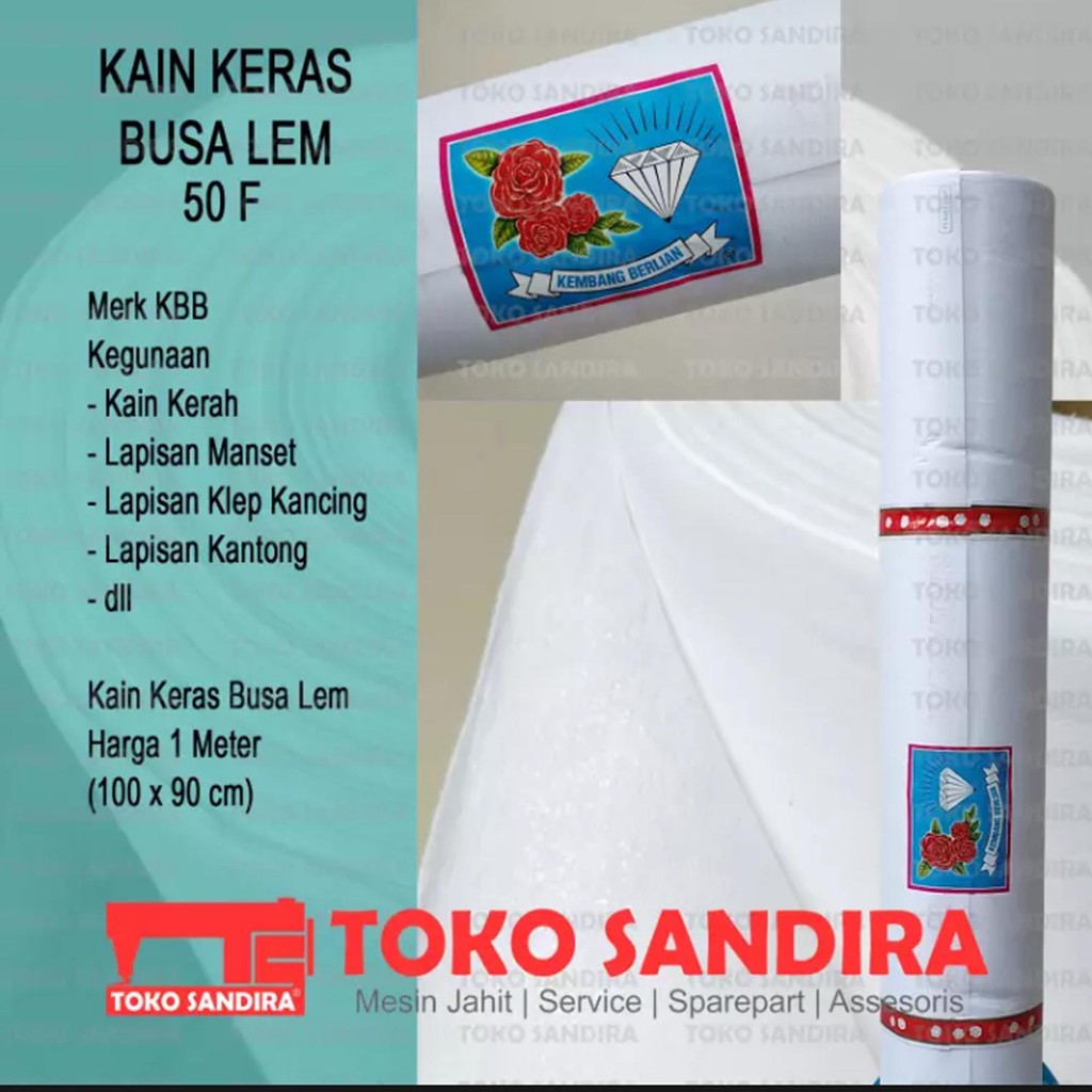 Jual KAIN KERAS BUSA LEM 50F MERK KBB - HARGA 1 METER | Shopee Indonesia