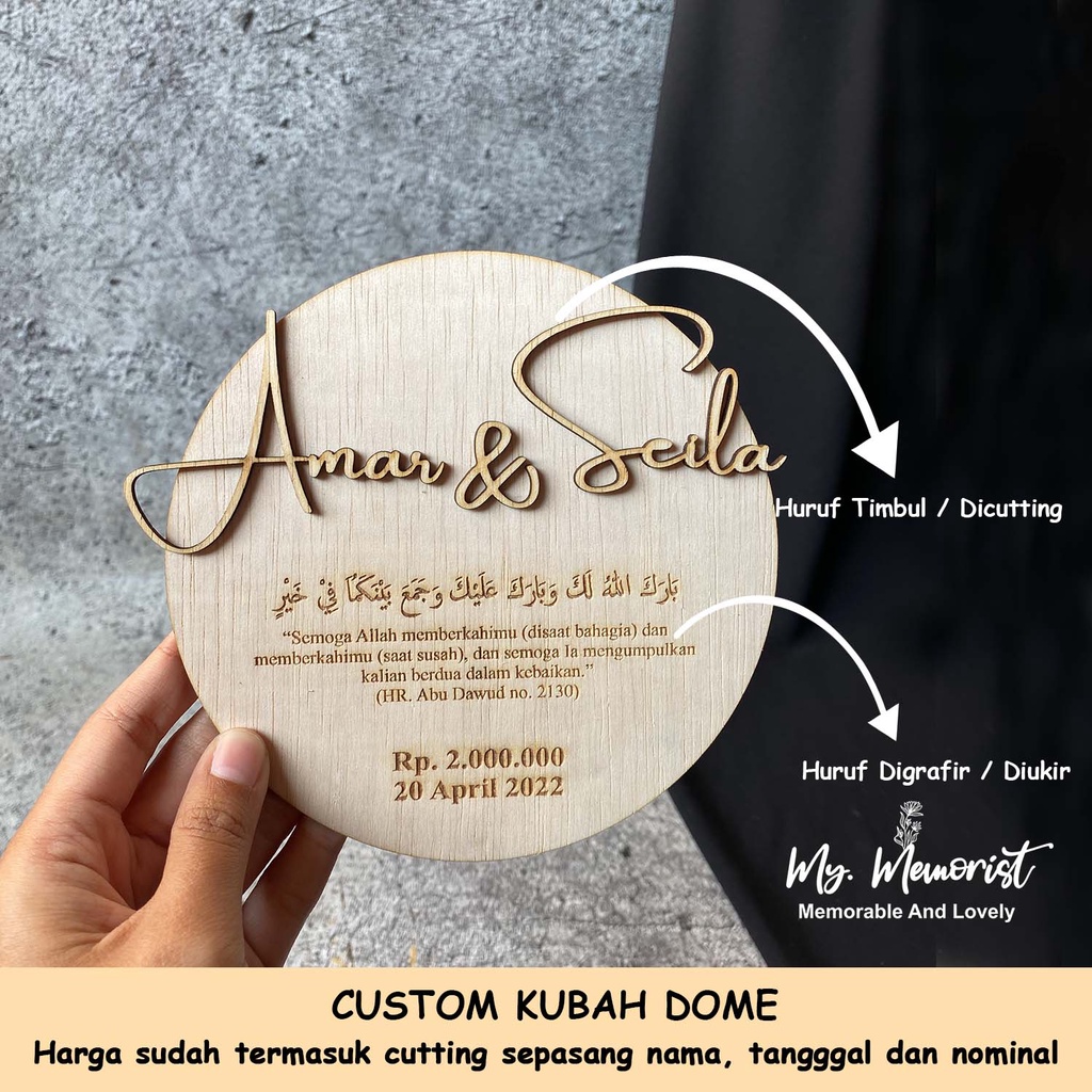 Jual Cutting Nama + Grafir Lingkaran Plywood hiasan mahar / scrabbook ...