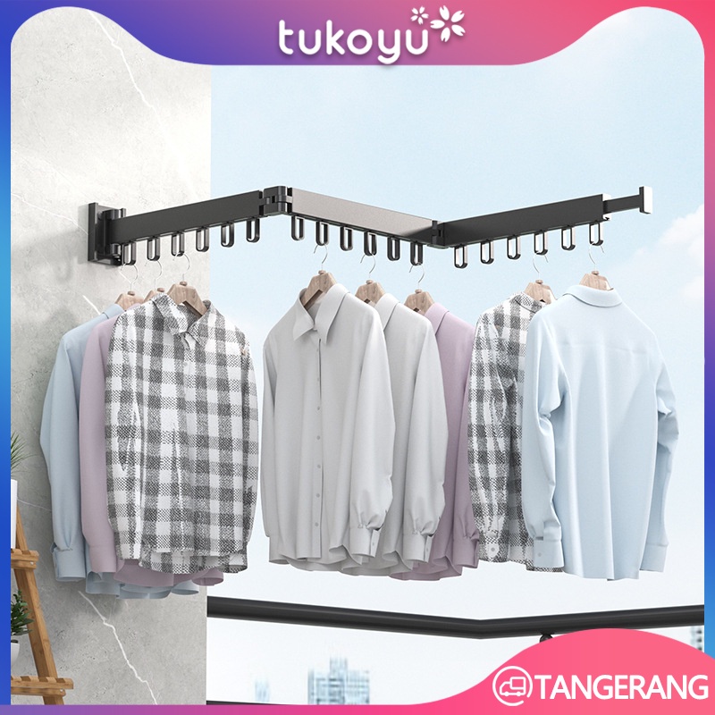 Jual Folding Clothes Hanger/Gantungan Baju Lipat Dinding Foldable ...