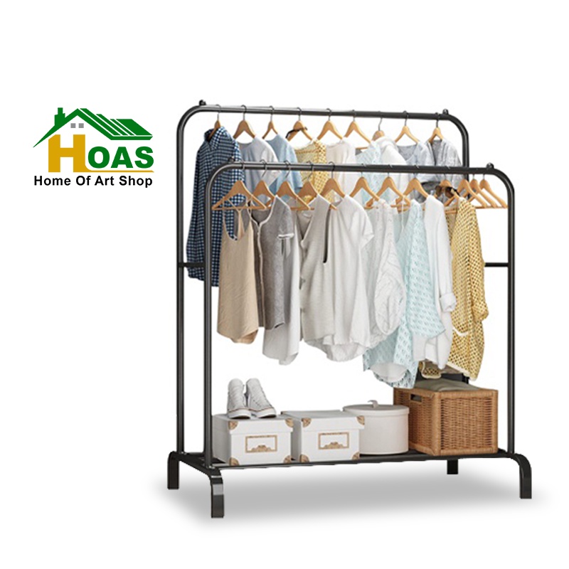 Jual Hoas Stand Hanger Double Gantungan Jemuran Baju Stand Hanger ...