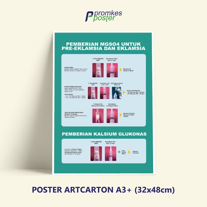 Jual Poster Kebidanan Pemberian MgSO4 Pre Eklamsia dan Eklamsia Indonesia|Shopee Indonesia