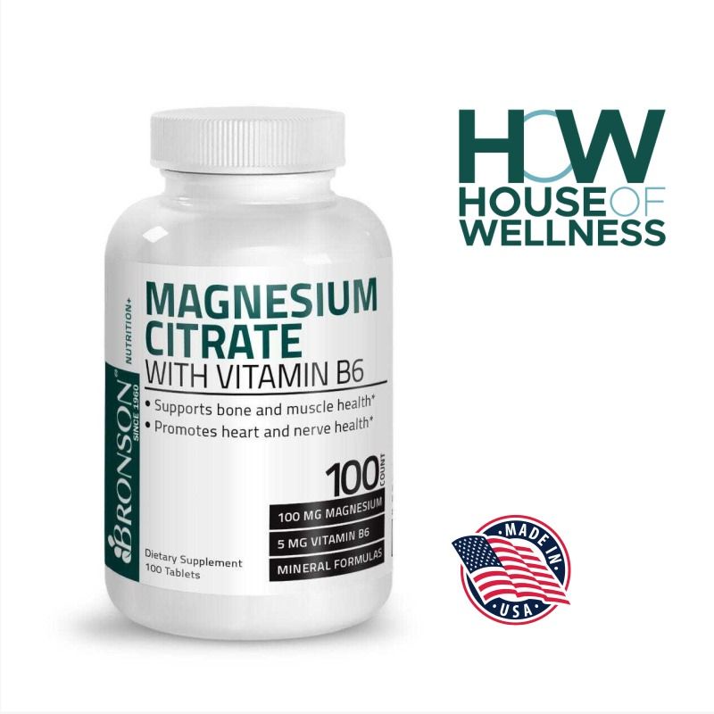 Jual BRONSON Magnesium Citrate Vit B6 isi 100 kapsul | Shopee Indonesia