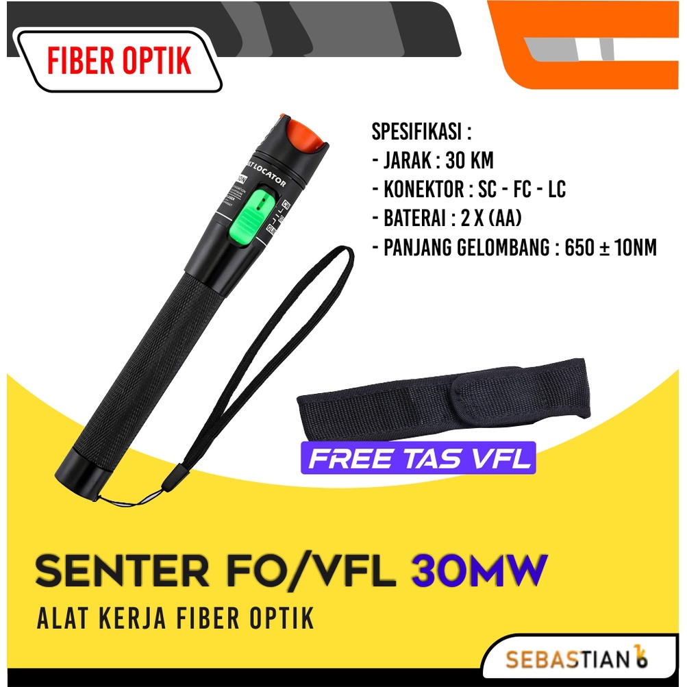 Jual VFL Fiber Optik Visual Fault Locator FO 30 mw Senter Laser Fiber ...