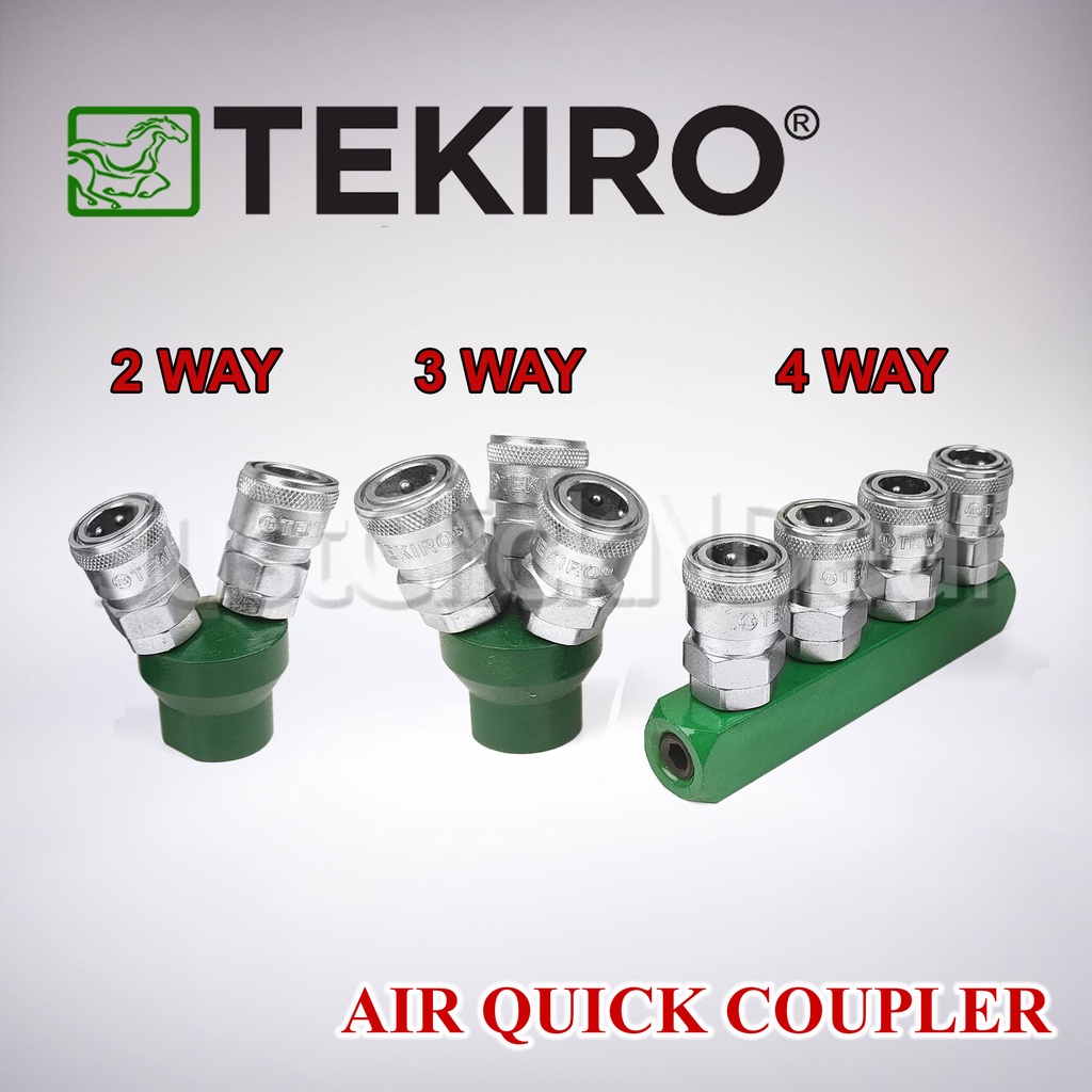 Jual Tekiro Air Quick Coupler 2 3 4 Way Cabang Sambungan Selang Angin | Shopee Indonesia