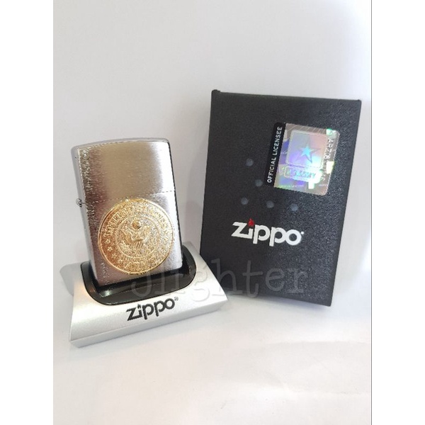 Jual Zippo Original 280ARM US Army Emblem Brushed Chrome | Shopee Indonesia