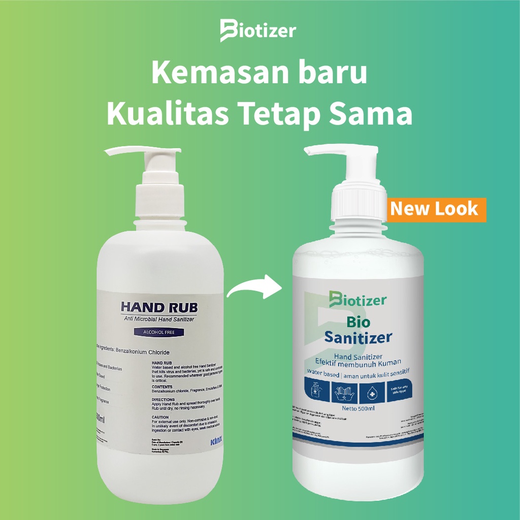 Jual Hand Sanitizer Non Alkohol - Alcohol Free - Bio Sanitizer 500ml ...