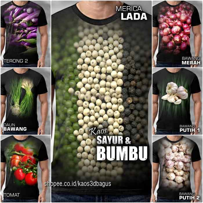 Jual KAOS SAYUR dan BUMBU DAPUR Baju Kaos Gambar TERONG TOMAT Merica ... Jual KAOS SAYUR dan BUMBU DAPUR Baju Kaos Gambar TERONG TOMAT Merica ...