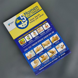 Jual Poster 5 Momen Cuci Tangan - Petunjuk Cuci Tangan Dengan Benar ...