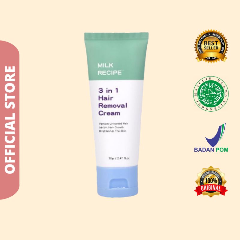 Jual MILK RECIPE 3 in 1 Hair Removal Cream/Krim Penghilang Bulu ...