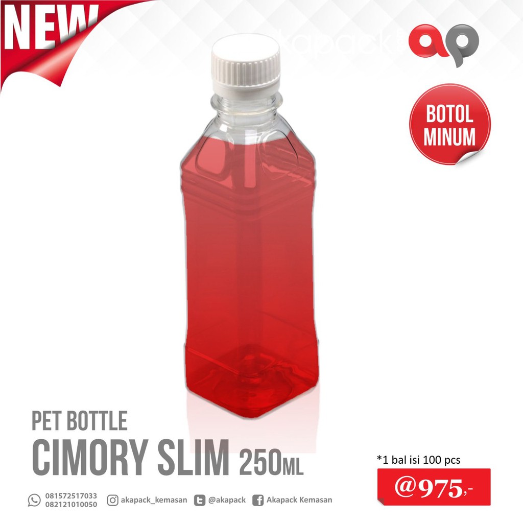 Jual Botol Plastik Cimory 250ml Slim / Minimal order 100pc | Shopee ...