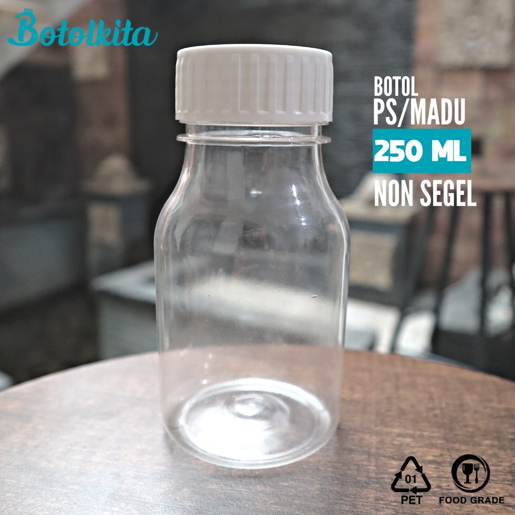 Jual Botol Plastik PS 250 ml / Botol Madu 250ml - Non Segel | Shopee Indonesia