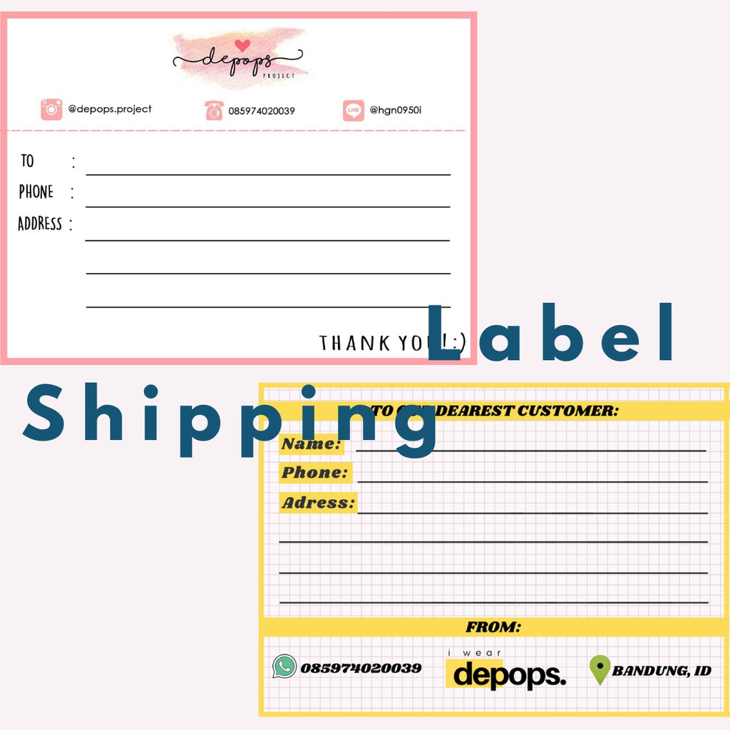 Jual (72pcs) Label Pengiriman Shipping Order Custom Olshop Kertas ...
