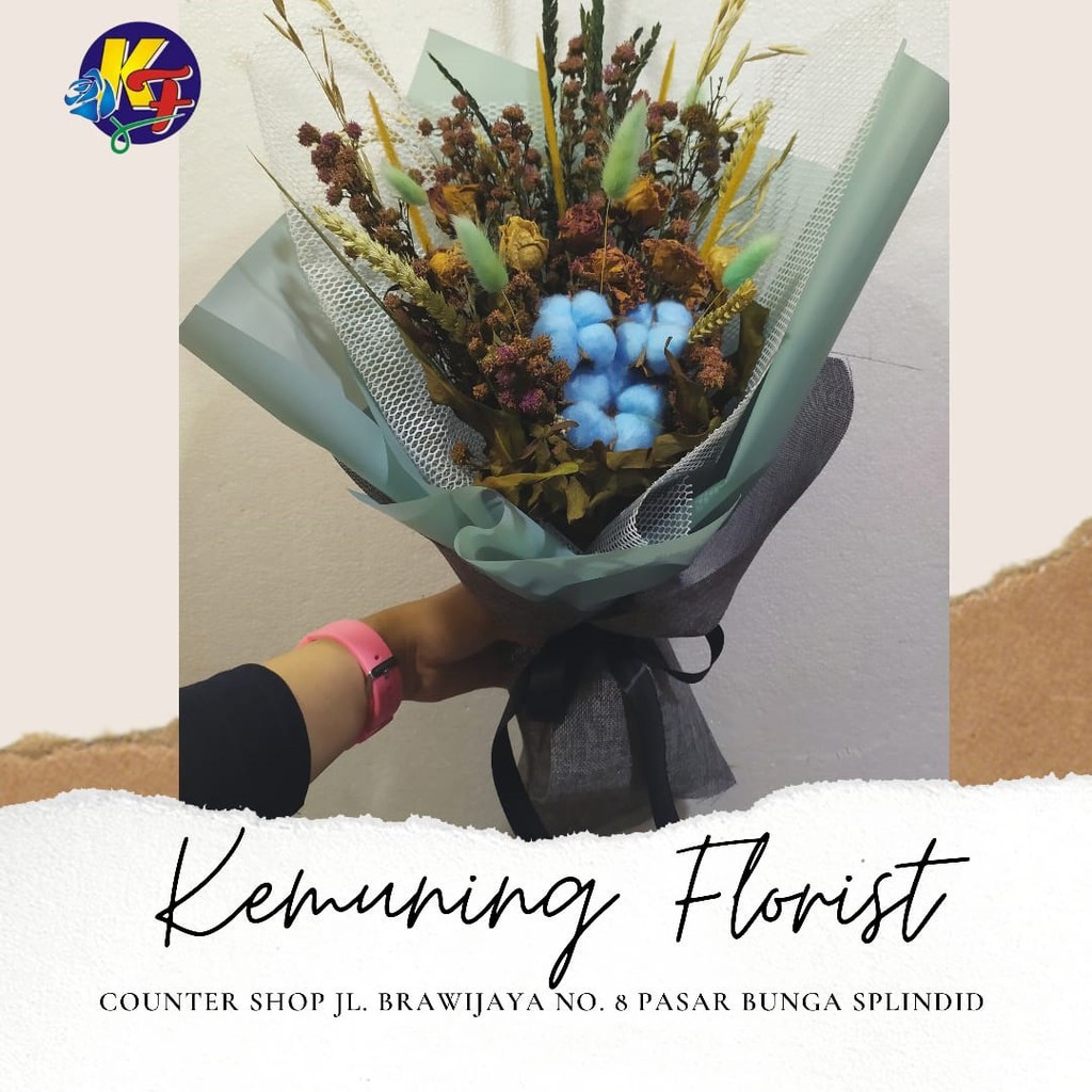 Jual dried flower, hand buket bunga kering, bunga kering, (Kode HBD 08 ...