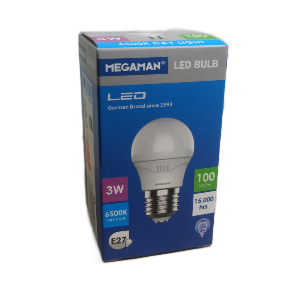 Jual Lampu Bohlam LED 3 Watt MEGAMAN - Lampu LED Bulb 3W 6500K Day Light [GROSIR] | Shopee Indonesia