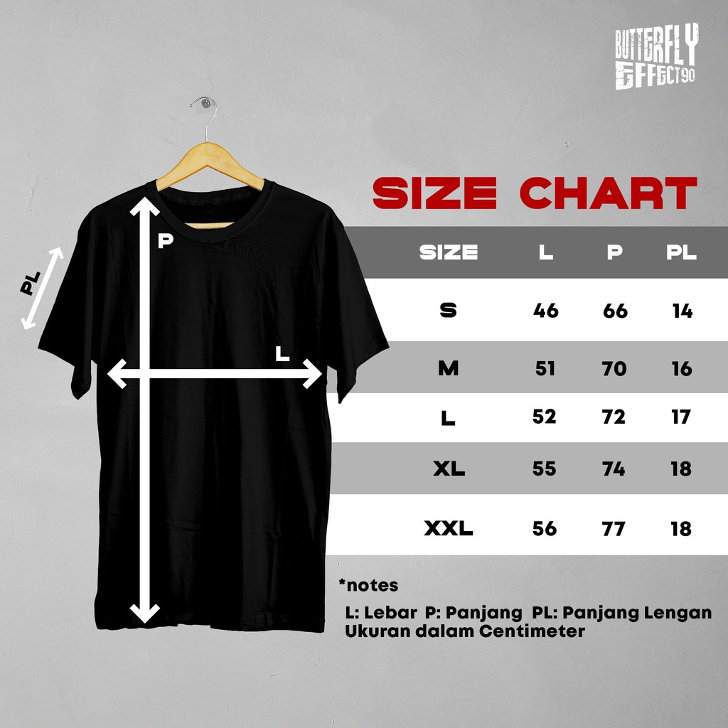 Jual SIZE CHART KAOS & HOODIE (UKURAN LOKAL) | Shopee Indonesia