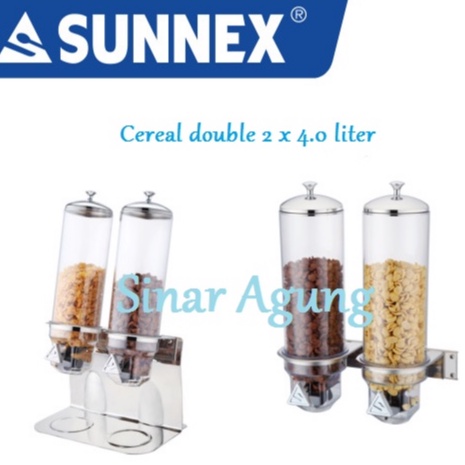 Jual CEREAL DISPENSER DOUBLE SUNNEX 2X4 LITER | Shopee Indonesia