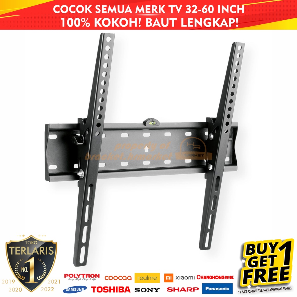 Jual Bracket TV 32 - 60 Inch Cocok Semua Merk Tebal 2 Arah Nunduk ...