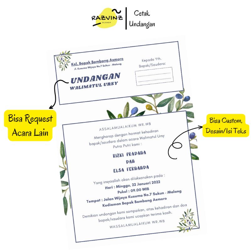 Jual UNDANGAN | HAJATAN | PERNIKAHAN | WALIMATUL URSY | AQIQAH | TAHLIL ...